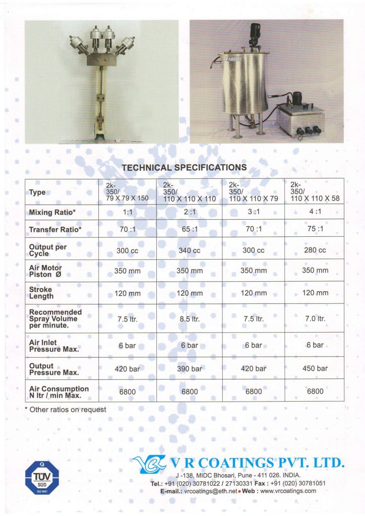 VR COATING TWO COMPONENTS AIRLESS SPRAY PAINTING EQUIPMENTS CHEETHA ...